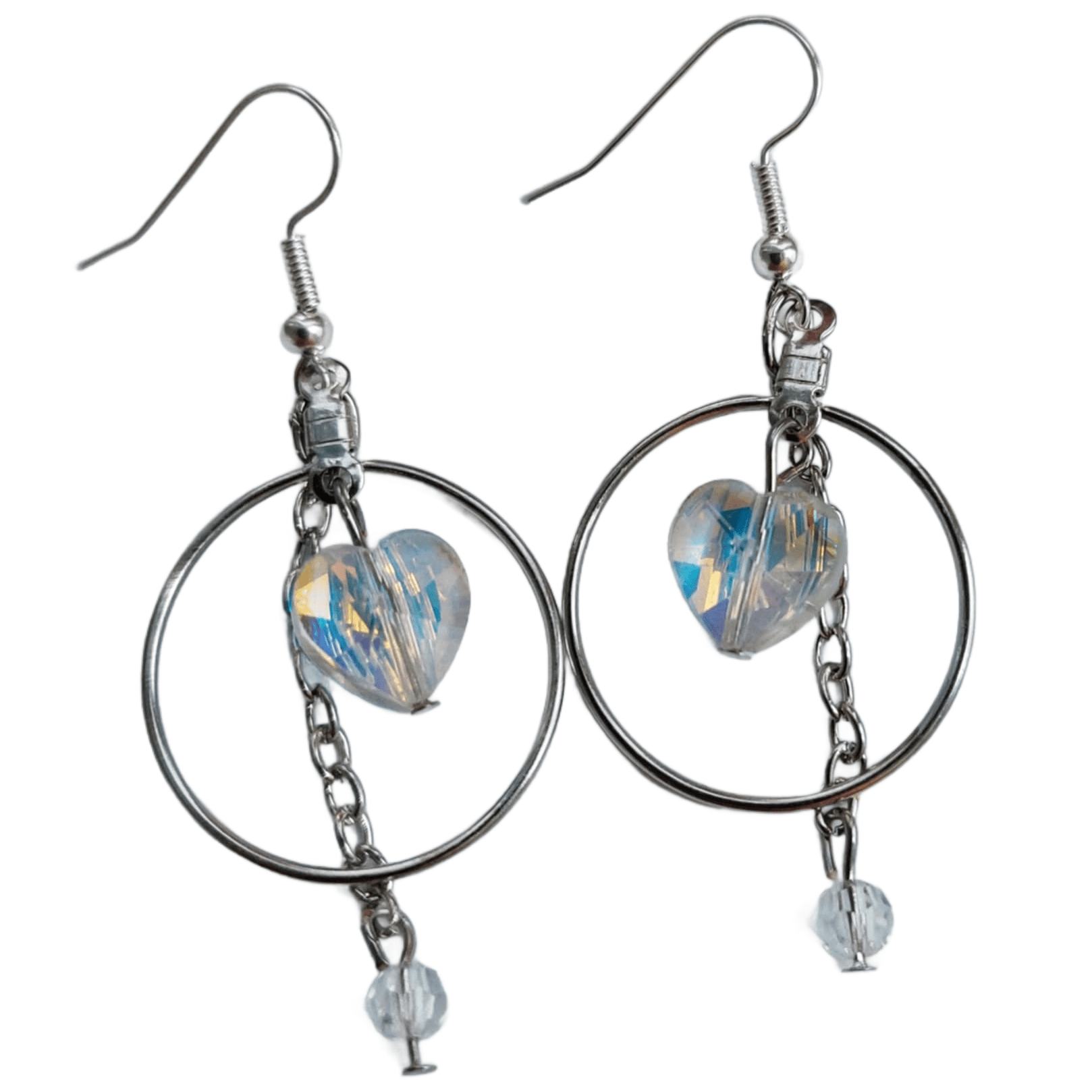 sparkle heart – crystal diamond earrings | glamjulz